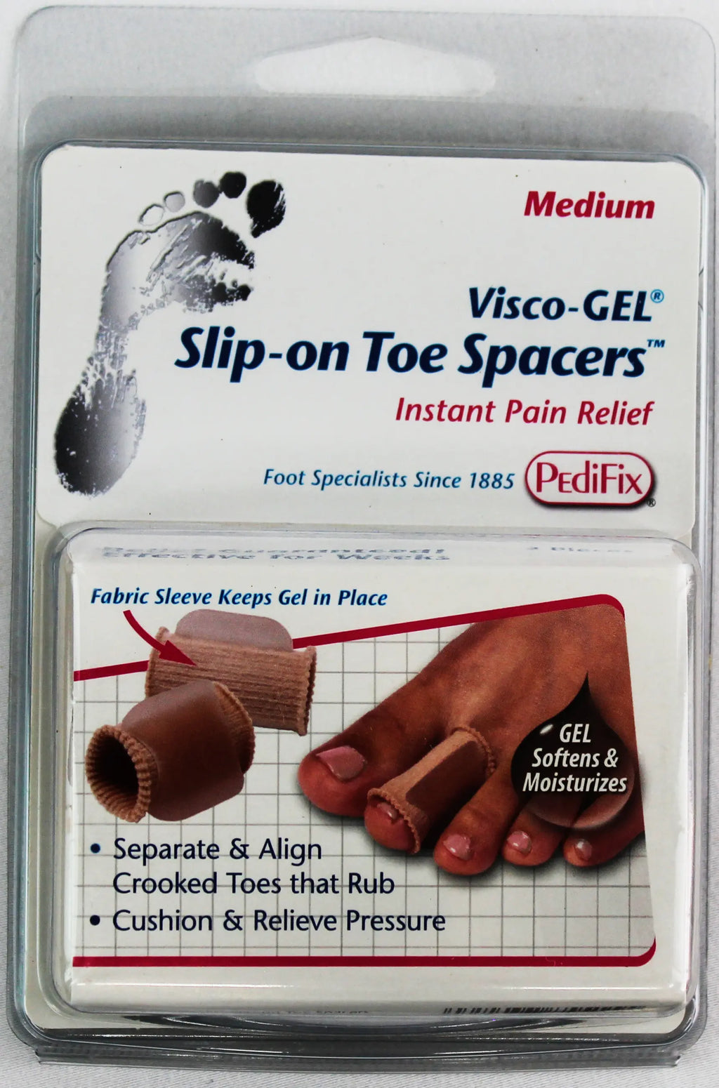 PediFix Slip-On Toe Spacers – Relieve with Soothing Gel Comfort